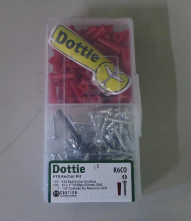 L.H. Dottie K6CO Anchor Kit, 10 by 1-Inch Length Screw, 22 Anchor, Red