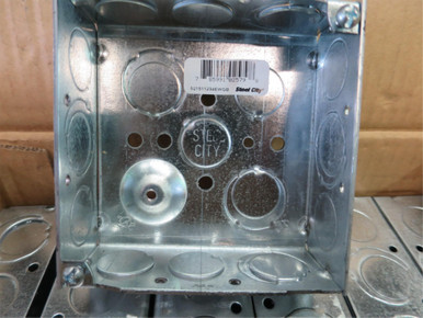 4" Square Metallic Outlet Box with Ground Galvanized Steel