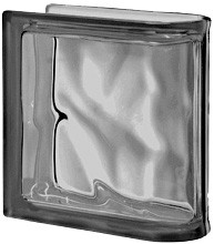 Colored Glass Block | Pegasus Wavy | End Linear | Grey Glass Block