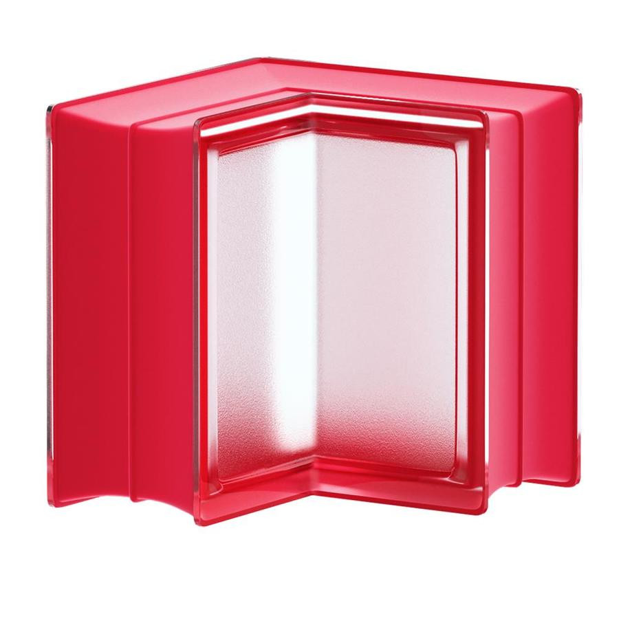 MyMINIGLASS Cherry Corner Crackled Glass Block - Designer Glass Block