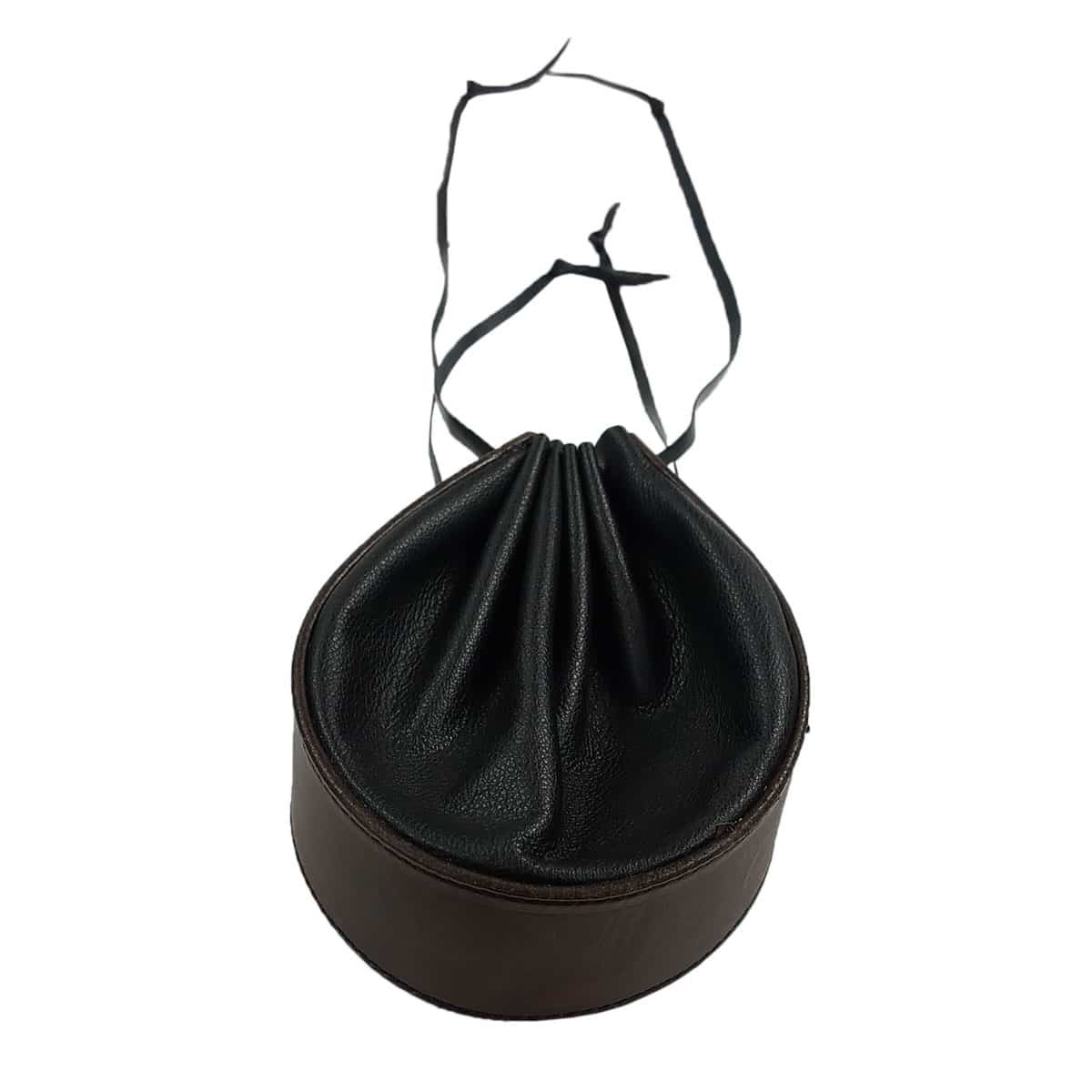Horseshoe Black Brown Compact Leather Pouch