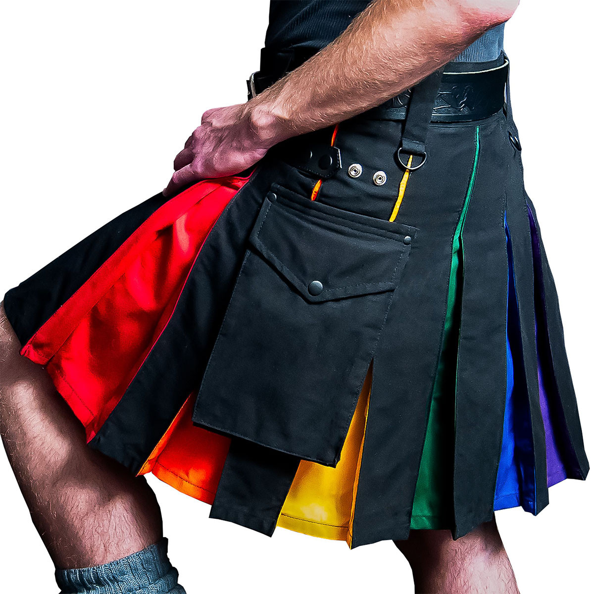Rainbow Pride Kilt | Canvas Utility Kilt | Kilts-n-Stuff.com