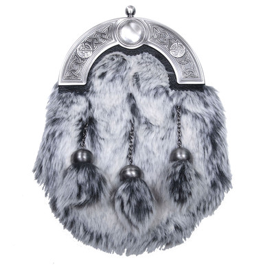Faux Arctic Wolf Dress Sporran – Handcrafted Formal Highland Sporran ...