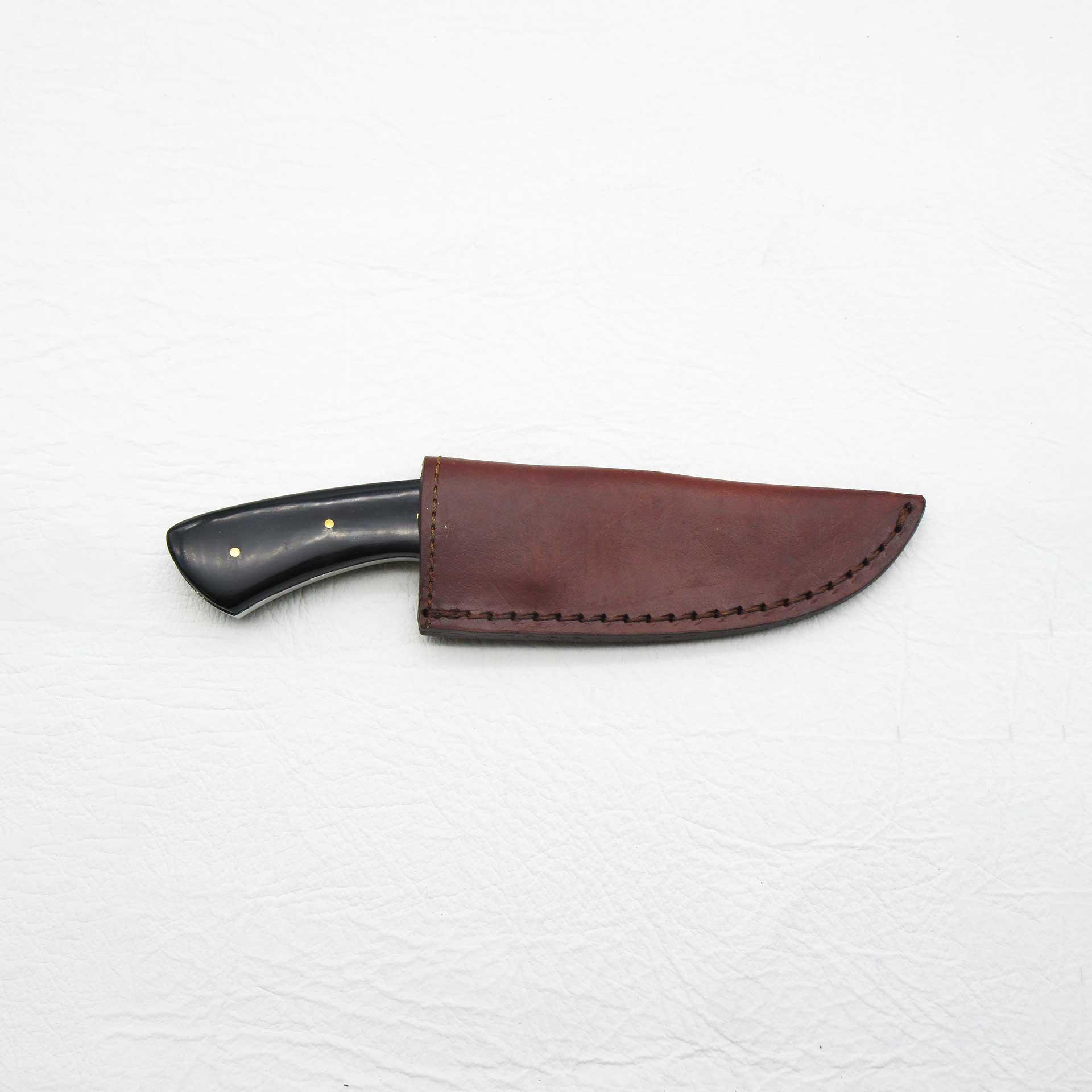 4" Stainless Clip Point Blade Full Tang Skinner Knife w/Bison Horn ...