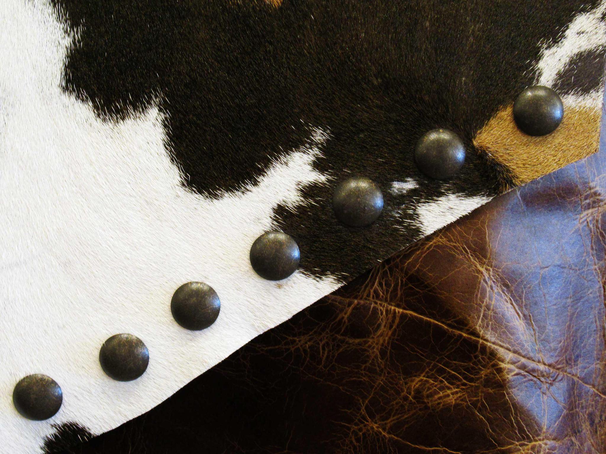 Splashy Tri-Color Cowhide Runner - Buffalo Boutique