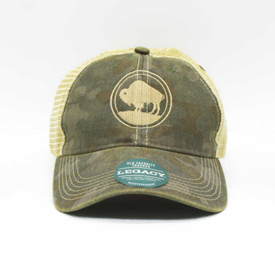 Embroidered Buffalo Trucker Cap - Camo/Khaki - Khaki Logo - Buffalo ...