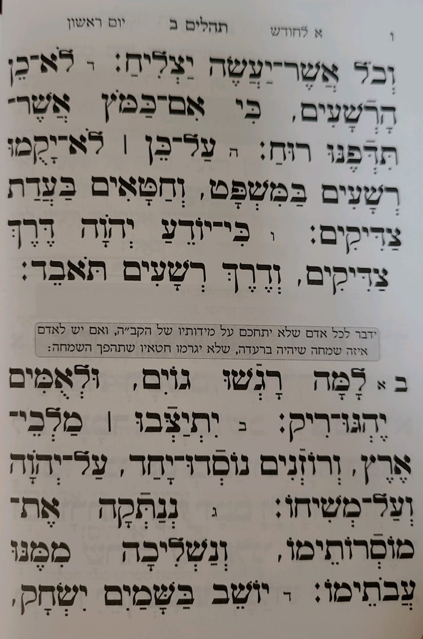Tehillim with Big Letters | OzVehadar.us