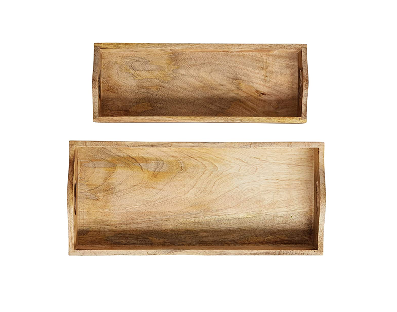 Wood Rectangle Tray - inside living style