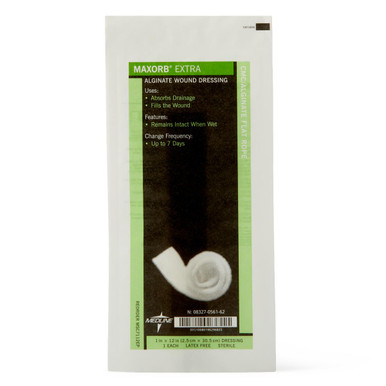 Maxorb Extra CMC / Alginate Dressings, 1" x 12" Flat Rope - MSC7112EP