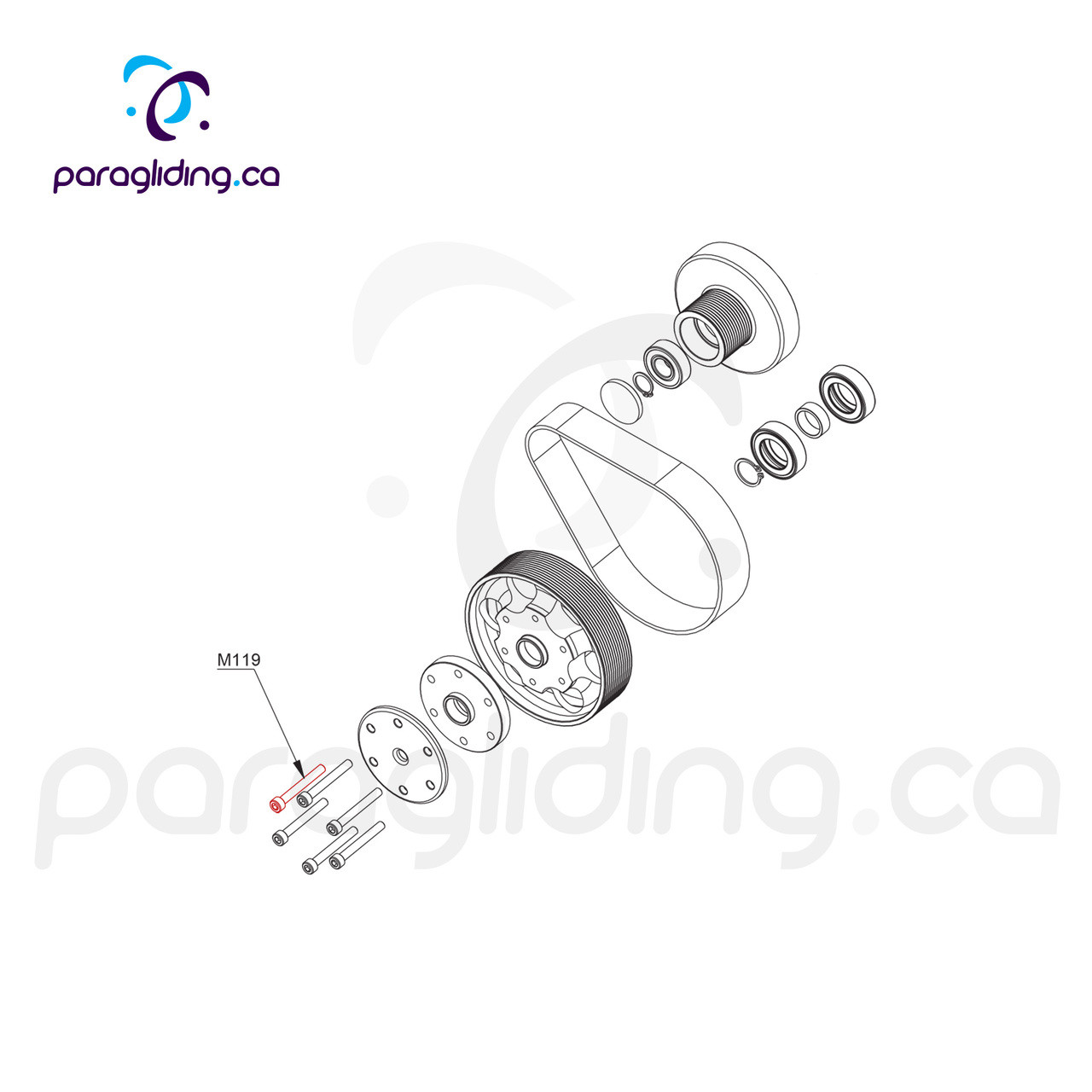Propeller bolt Tcei DIN 912 - Vittorazi Moster 185 - M119 - Paragliding ...