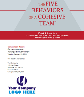 The Five Behaviors of a Cohesive Team Annotated Team Report