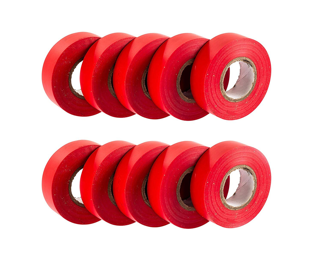 Red PVC Electrical Insulation Tape, Flame Retardent, Pack of 10 - GTSE