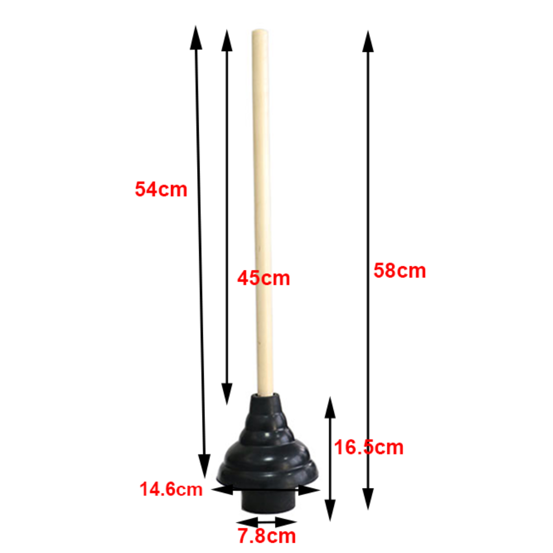 Heavy Duty Sink & Drain Plunger - 45cm Long
