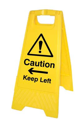 Caution Keep Left/Right (Free-Standing Floor Sign) - Safety Sign - GTSE UK