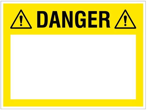 Danger (Write Your Message), 300X400mm Rigid PVC With Wipe Clean Over ...