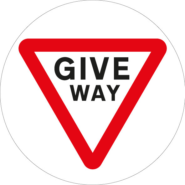 Stop Give Way Floor Graphic 400mm Diameter - Safety Sign - GTSE UK