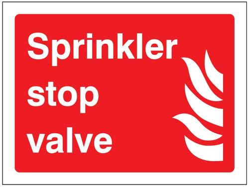 Sprinkler Stop Valve - Safety Sign - GTSE UK