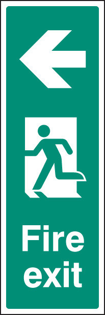 Fire Exit Left (Portrait) - Safety Sign - GTSE UK