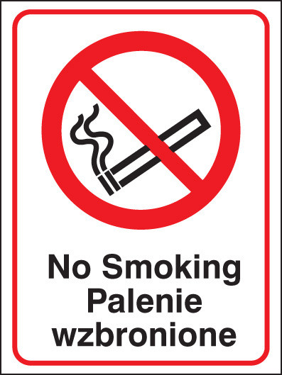 No Smoking (English/Polish) - Safety Sign - GTSE UK