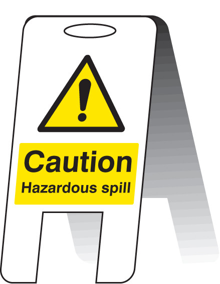 Caution Hazardous Spill (Self Standing Folding Sign) - Safety Sign ...