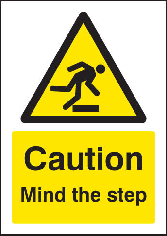 Caution Mind The Step - A5 Rp - Safety Sign - GTSE UK