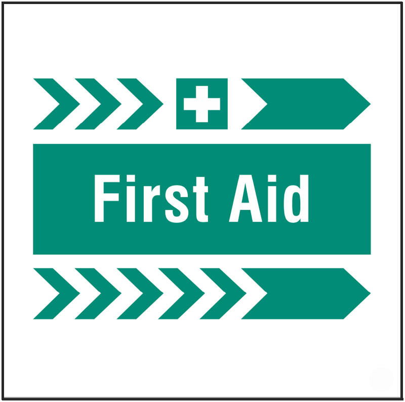 First Aid, Arrow Right Site Saver Sign 400X400mm - Safety Sign - GTSE UK