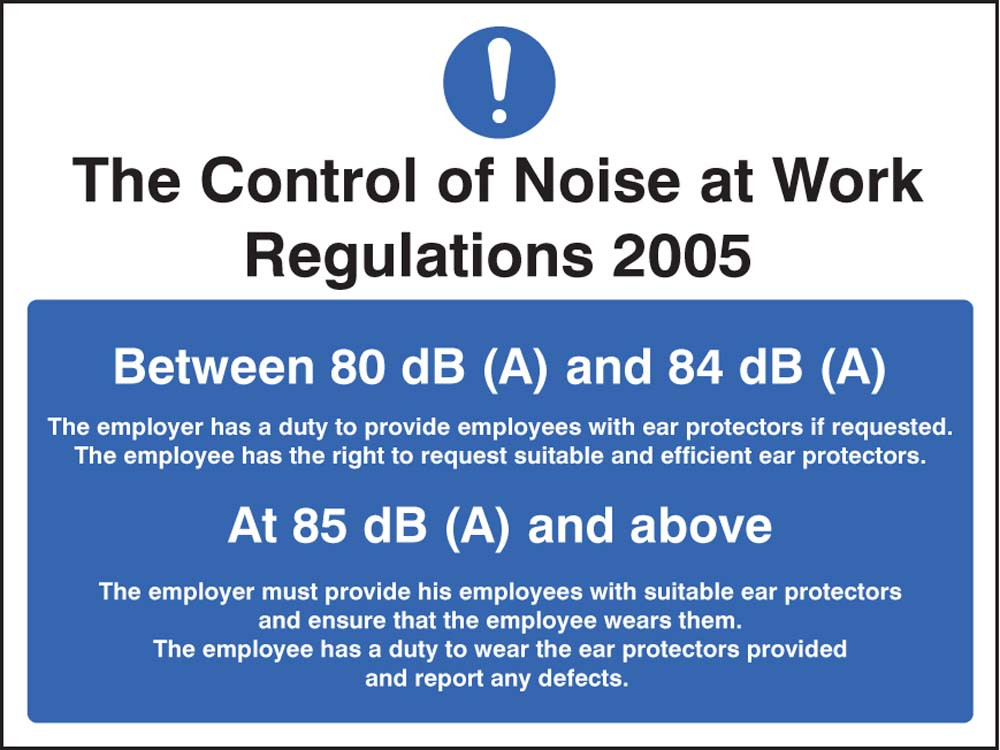 Noise At Work Regulations - Safety Sign - GTSE UK