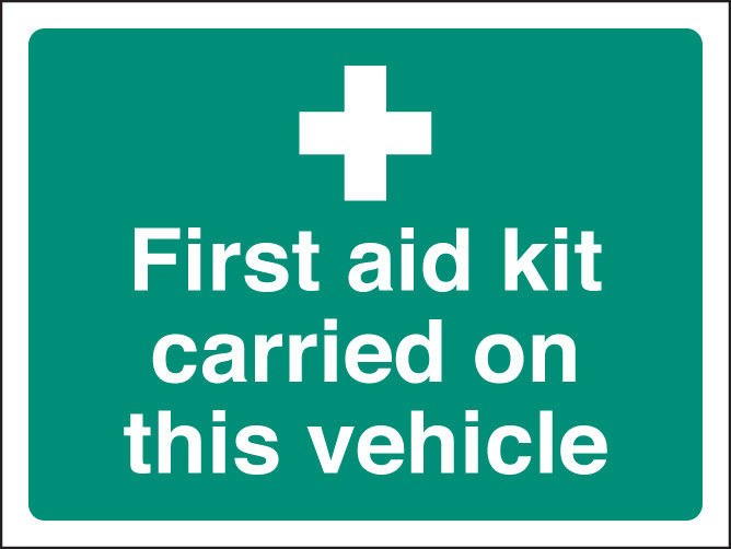 First Aid Kit Carried On This Vehicle (Face Adhesive) - GTSE UK