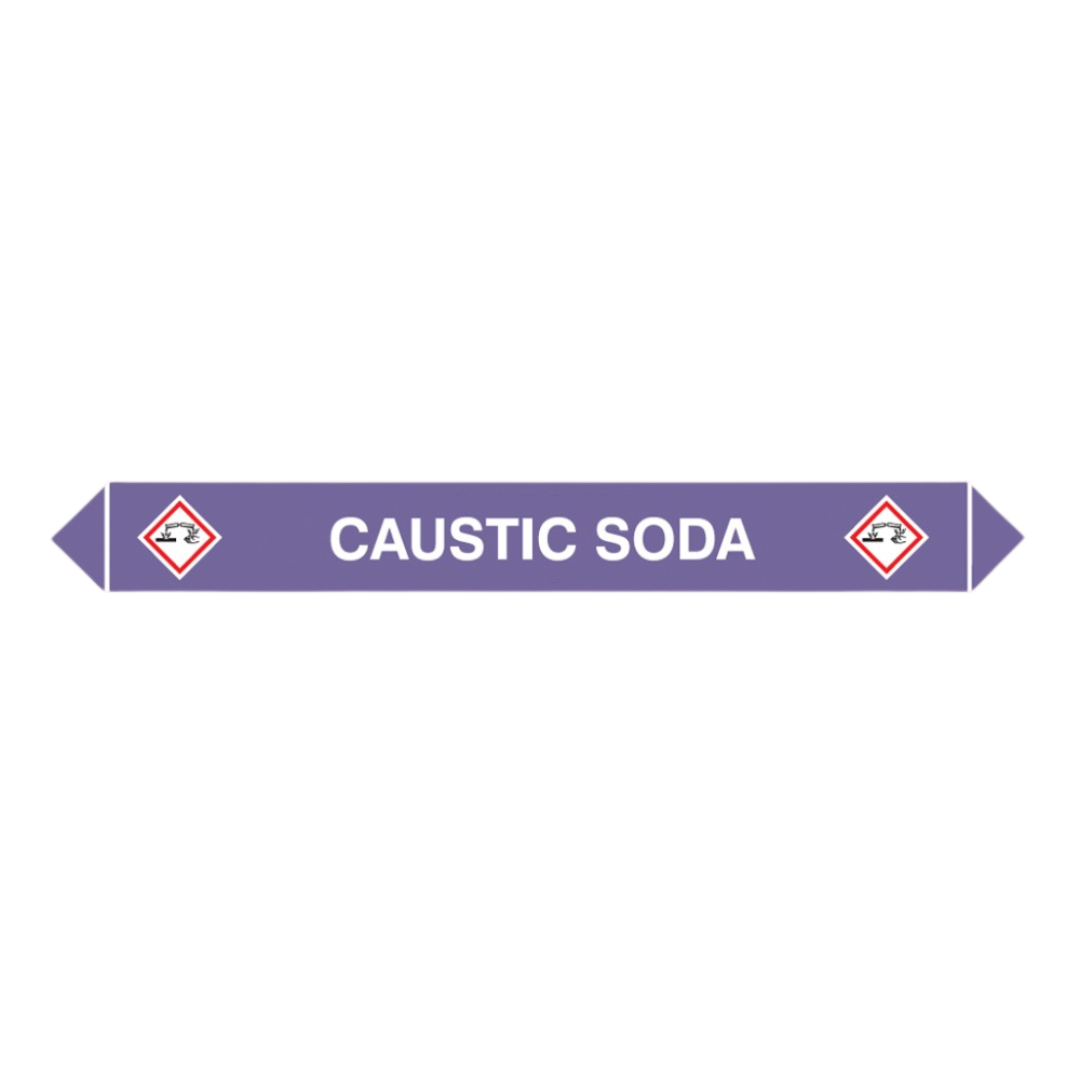 Flow Marker Pk Of 5 Caustic Soda - Safety Sign - GTSE UK