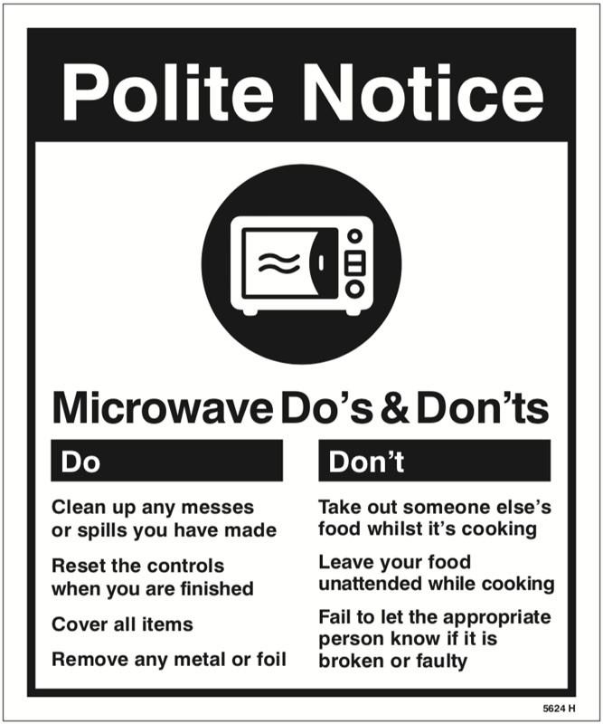 Microwave - Do's & Dont's - Safety Sign - GTSE UK