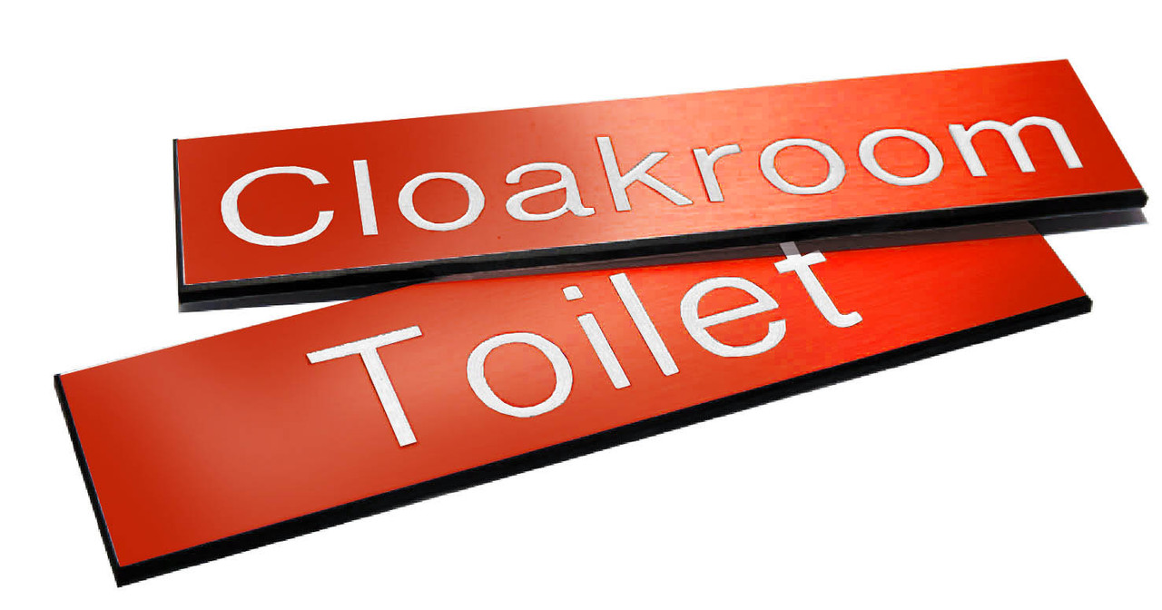Engraved Sign With Adhesive Backing - 100X75mm White Text On Red ...