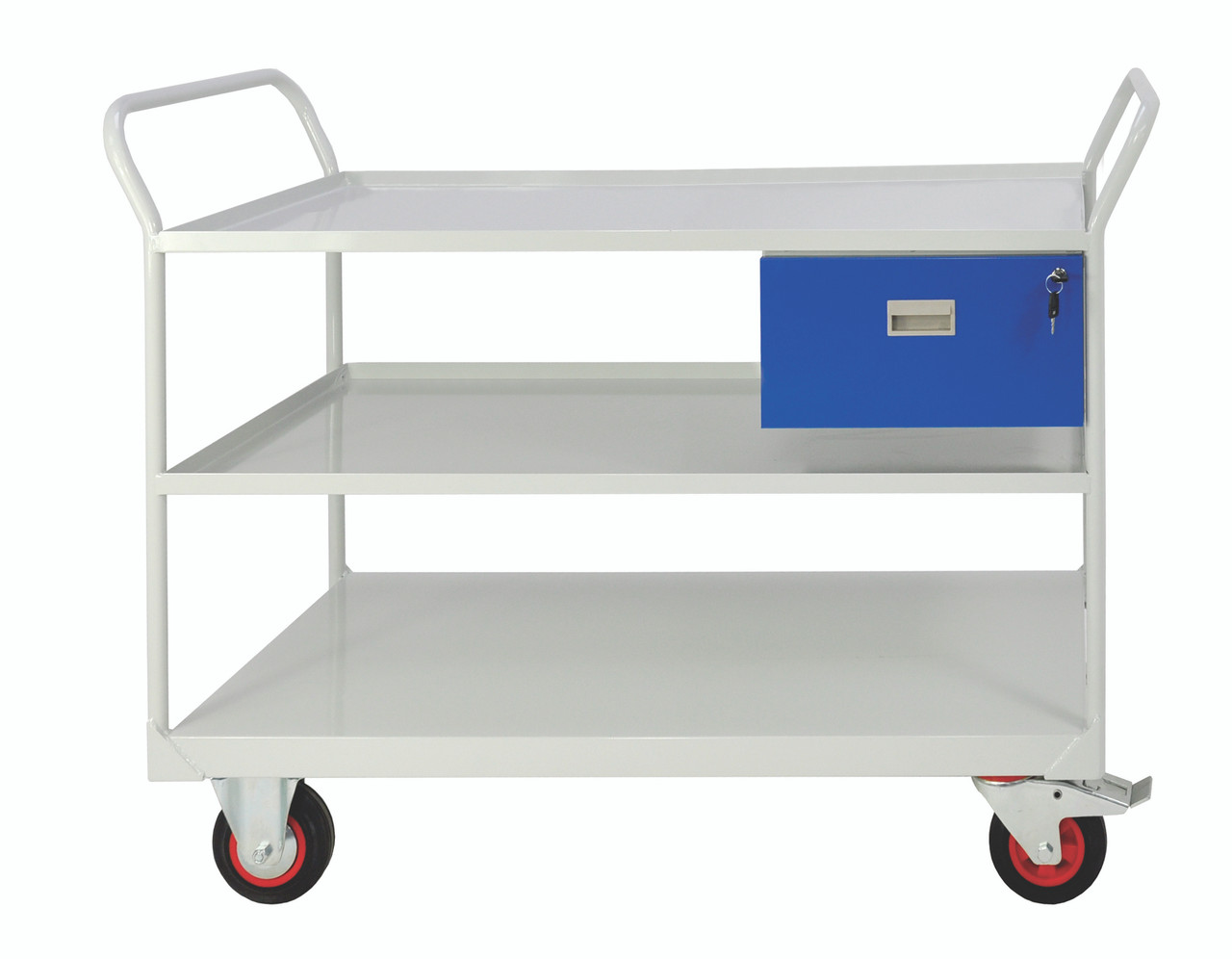 Mobile Maintenance Trolley - Drawer & Shelves - Blue - Steel Worktop ...