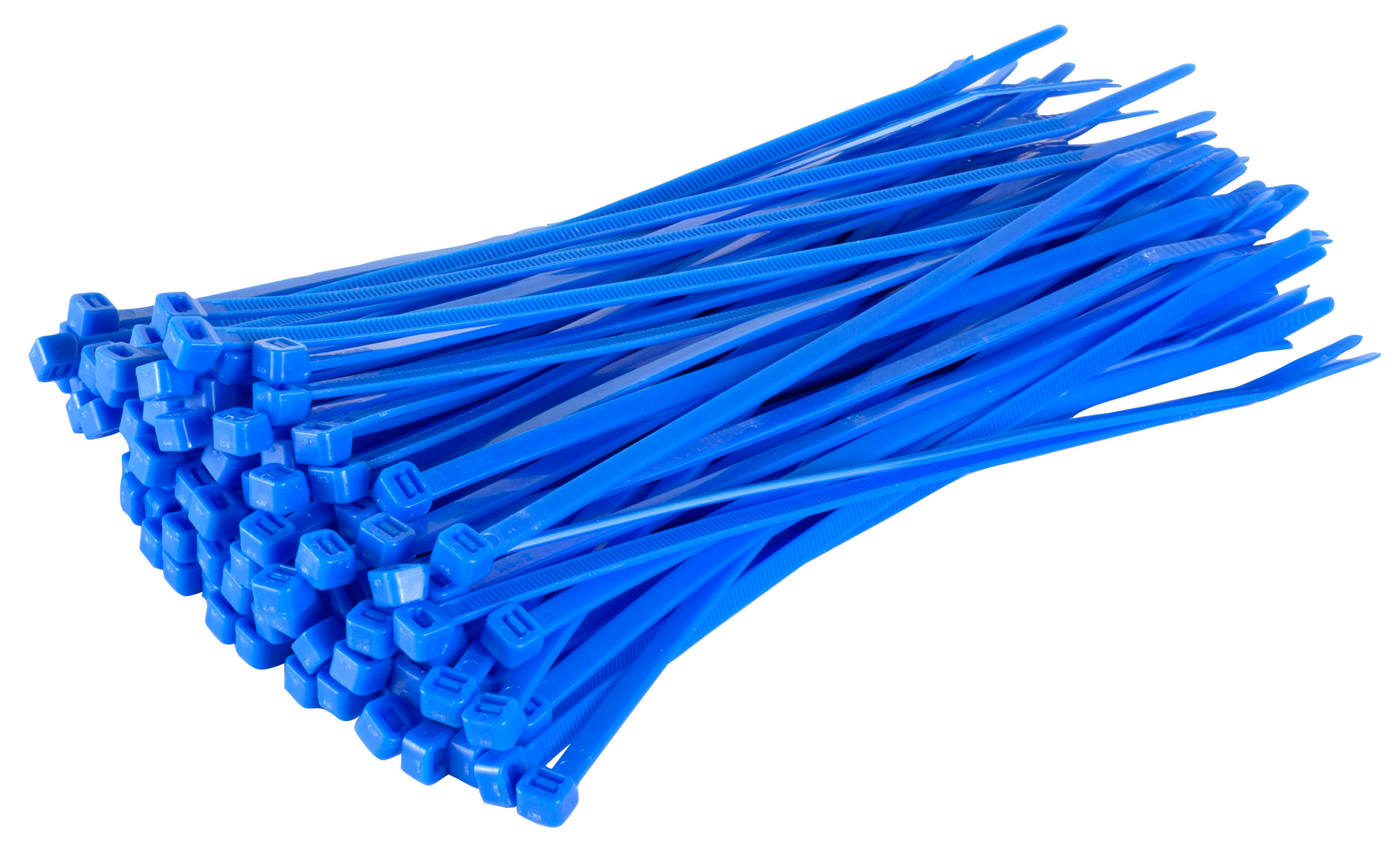 100 Blue Nylon Cable Ties, Self-locking Zip Ties, All Size Tie Wraps - GTSE