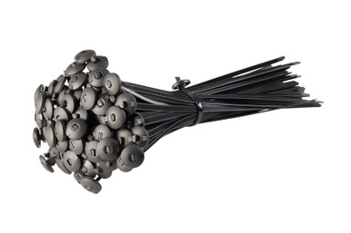 100 Black Button Head (Chassis Mount) Nylon Cable Ties, 370mm x 7.6mm ...