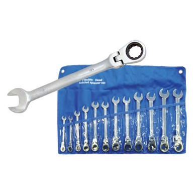 Reversible Ratchet Spanner - Pivot Head Set - 12 Piece Set - GTSE