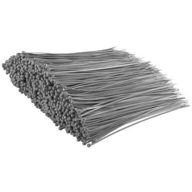 1000 Silver/Grey Nylon Cable Ties, Self-locking Zip Ties, All Sizes - GTSE