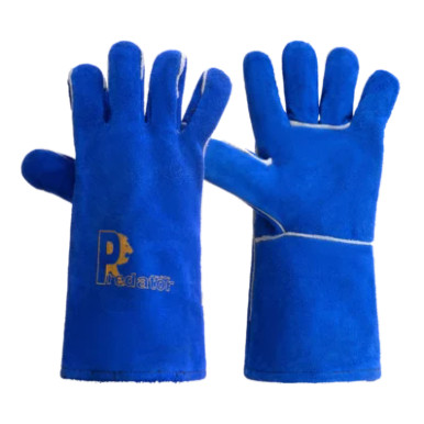 Small Blue Split Leather Gauntlet (10 Pairs) - GTSE UK