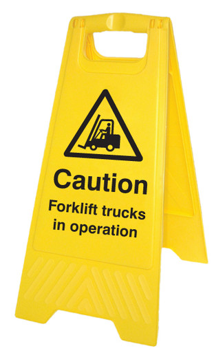 Caution Forklift Trucks In Operation (Free-Standing Floor Sign ...