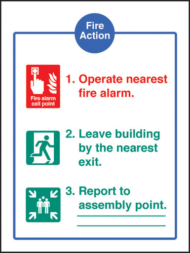 Fire Action - EEC - Safety Sign - GTSE UK
