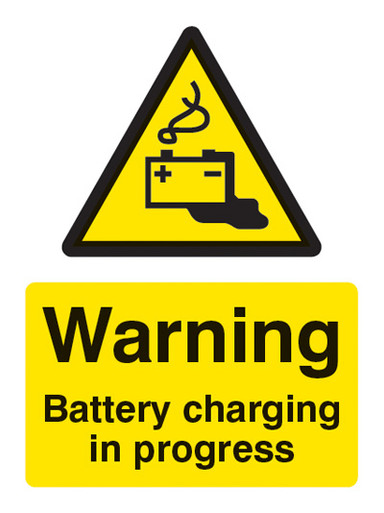 Warning Battery Charging In Progress - Safety Sign - GTSE UK