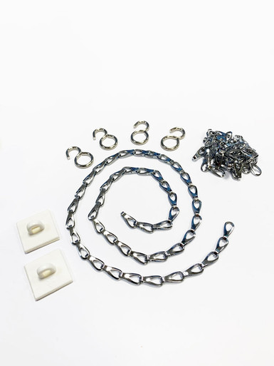 Chain Suspension Kit (Chrome)- 2X500mm Chain, 4X Hooks & 2X Ceiling ...