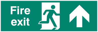 Fire Exit Double Sided With Arrow Up 1200X400mm 5mm Rigid - Safety Sign ...