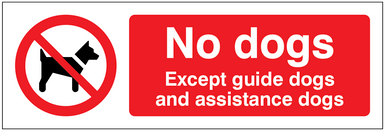 No Dogs Except Guide Dogs And Assistance Dogs - Safety Sign - GTSE UK