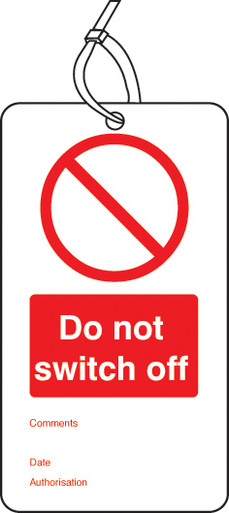 Do Not Switch Off Double Sided Safety Tags (Pack Of 10) - GTSE UK