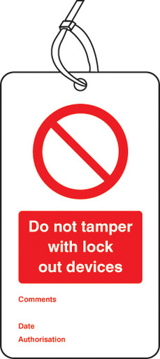 Lockout Tag - Do Not Tamper With Lock Out Devices (80X150mm) Pk Of 10 ...