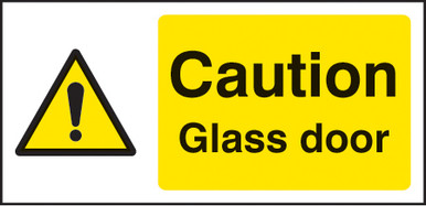Caution Glass Door - Safety Sign - GTSE UK