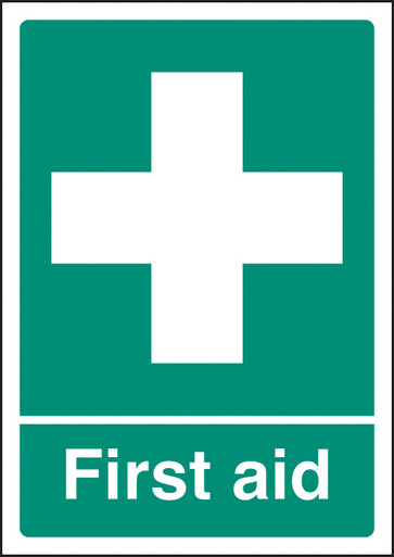 First Aid - A4 Rigid Plastic - Safety Sign - GTSE UK
