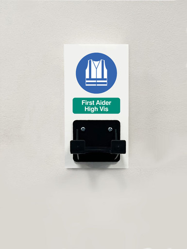 PPE Station - First Aider High Vis - Single Hook On 80 x 160mm 10mm ...