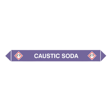 Flow Marker Pk Of 5 Caustic Soda - Safety Sign - GTSE UK