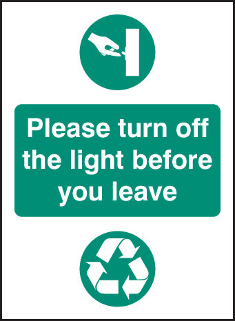 Please Turn Off Light Before You Leave - Safety Sign - GTSE UK